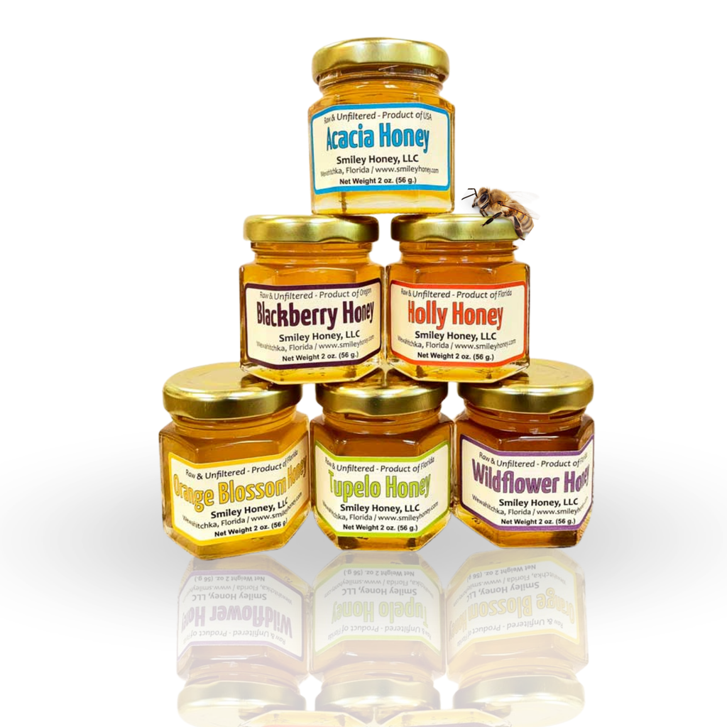 Buy Honey Sampler Six Pack - 2 ounces Glass Jars